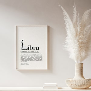 Libra Definition Print, Libra Gifts, Libra Wall Decor, Zodiac Gifts ...