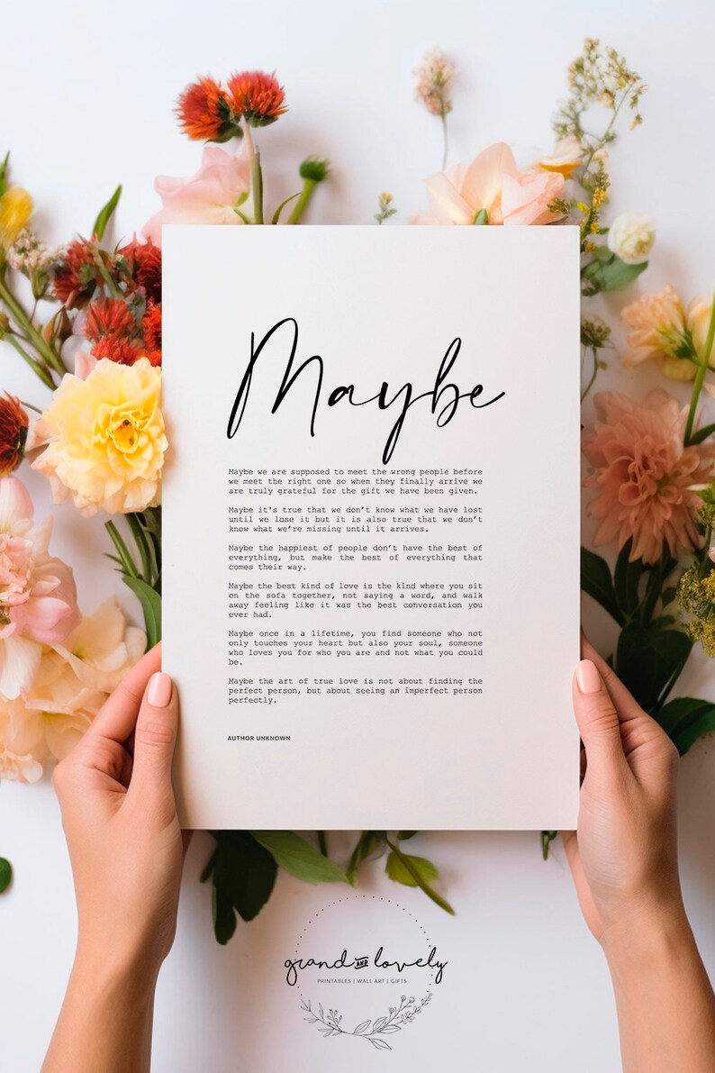 Maybe Poem Love Poem Set of 3 Above Bed Prints Wedding Gift,soulmates ...