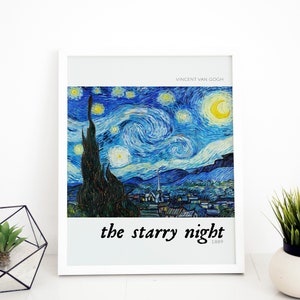 Van Gogh Poster, the Starry Night, Vincent Van Gogh Print, Van Gogh ...