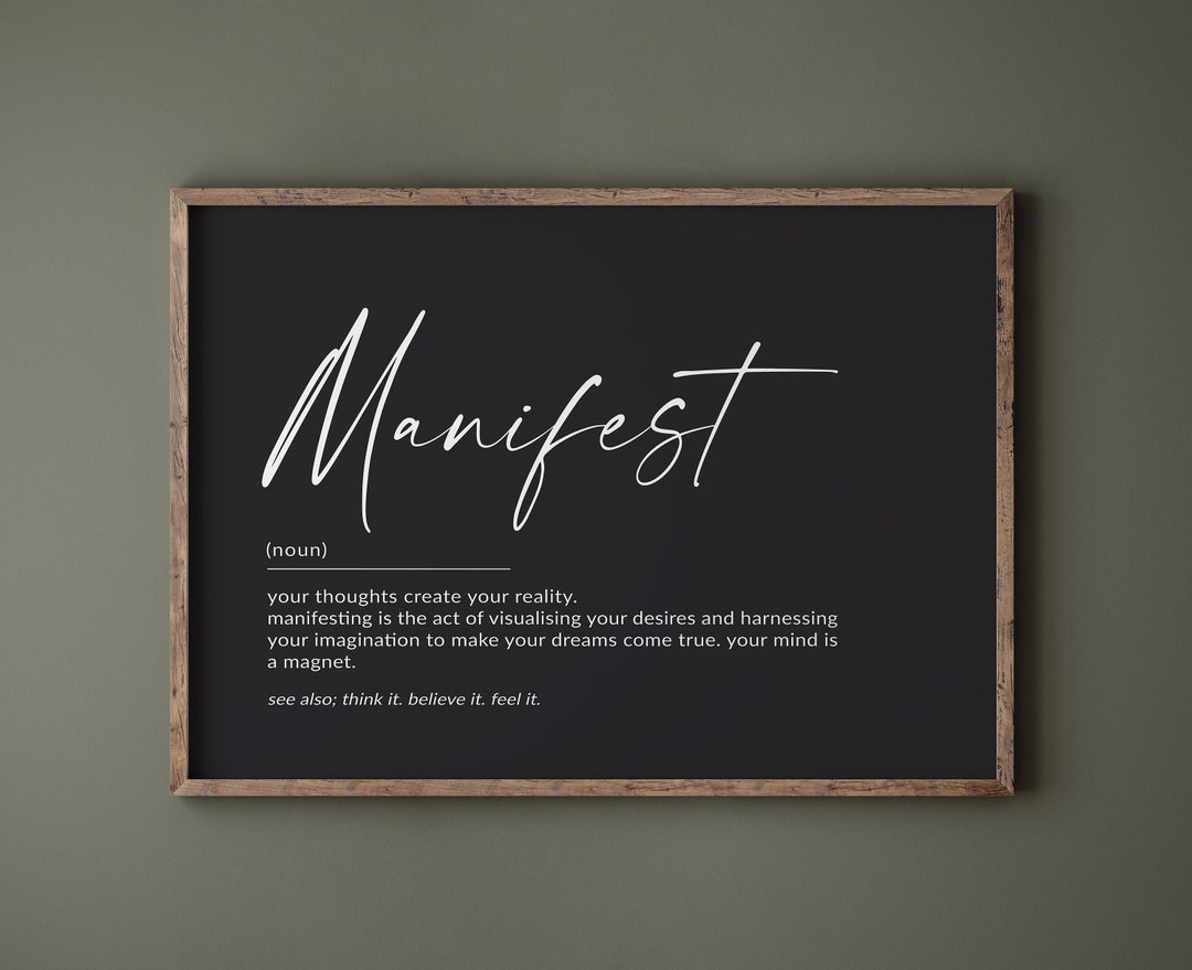 Manifest Definition Print, Manifest Poster, Manifest Prints, LOA Wall ...
