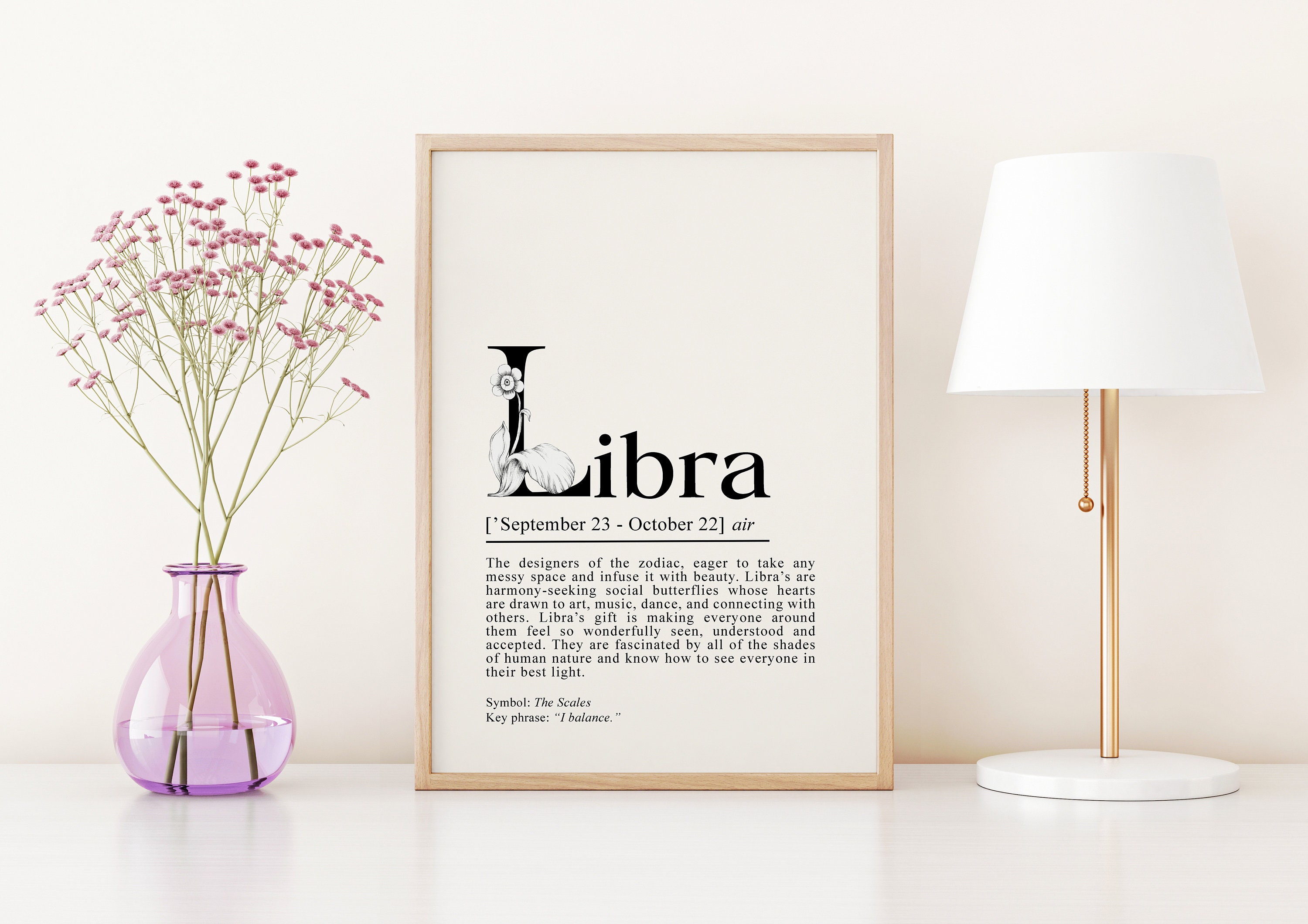 Libra Definition Print Libra Gifts Libra Wall Decor Zodiac | Etsy