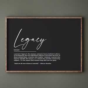 Legacy Definition Poster, Difference Maker Gift for Teacher Coach ...