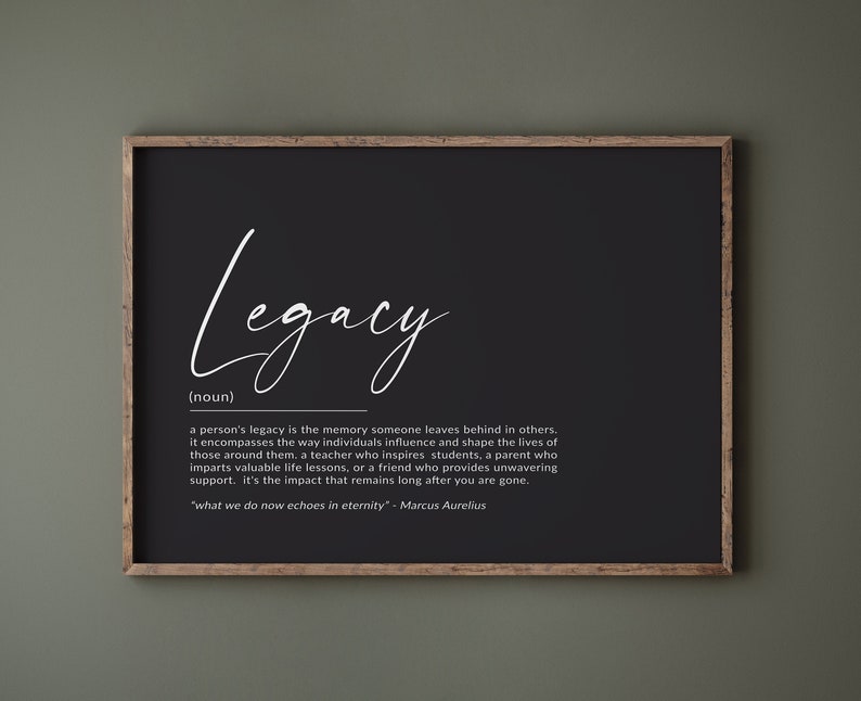 Legacy Definition Poster, Difference Maker Gift for Teacher Coach ...