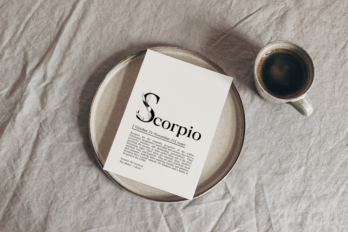 Scorpio Definition Print, Zodiac Horoscope Wall Art (digital Download ...