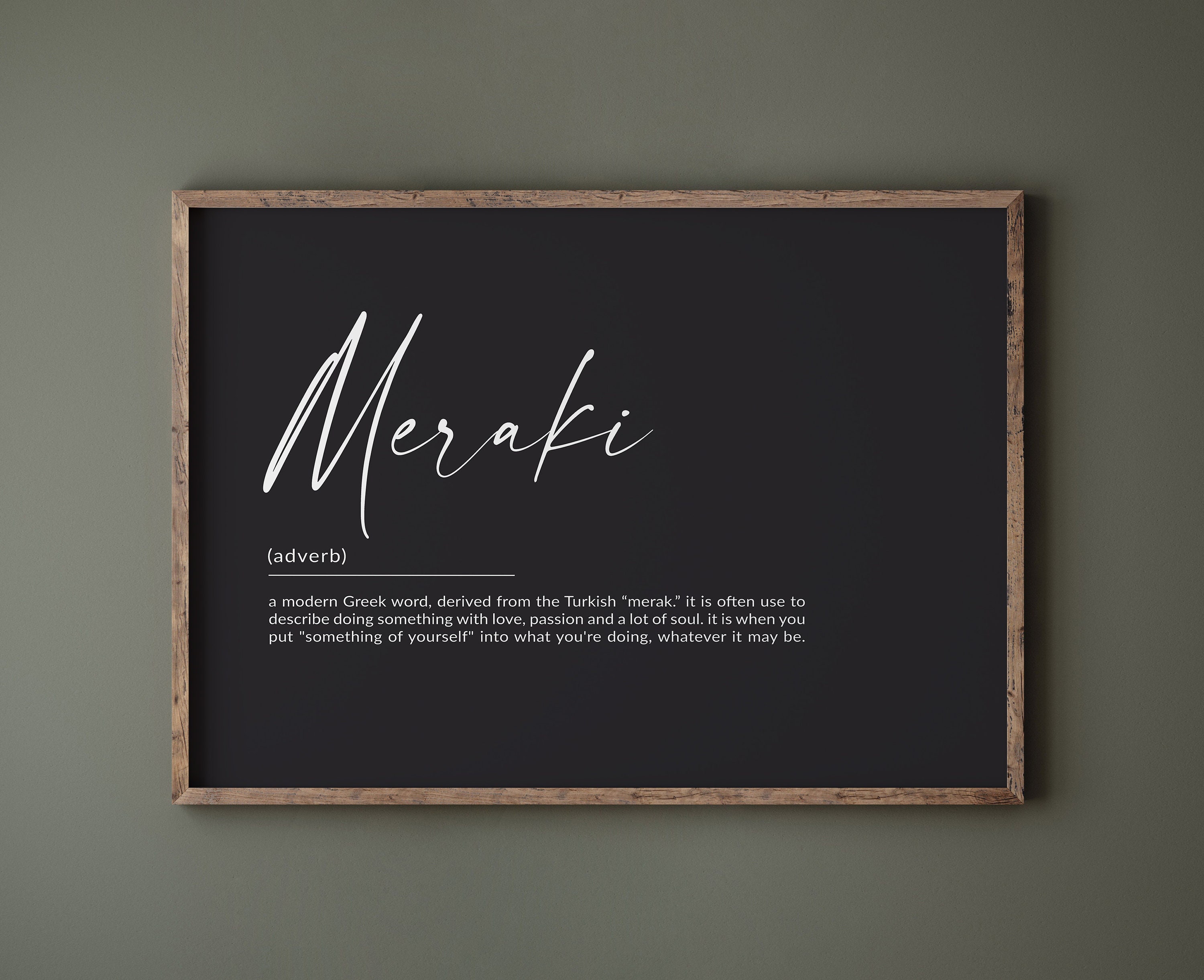 Meraki Print Meraki Definition Poster Meraki Wall Art Greek - Etsy