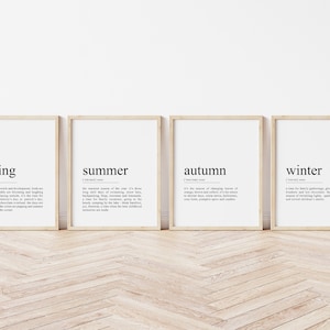 Four Seasons Poster Set of 4 Seasons Art Digital Print Spring Summer ...