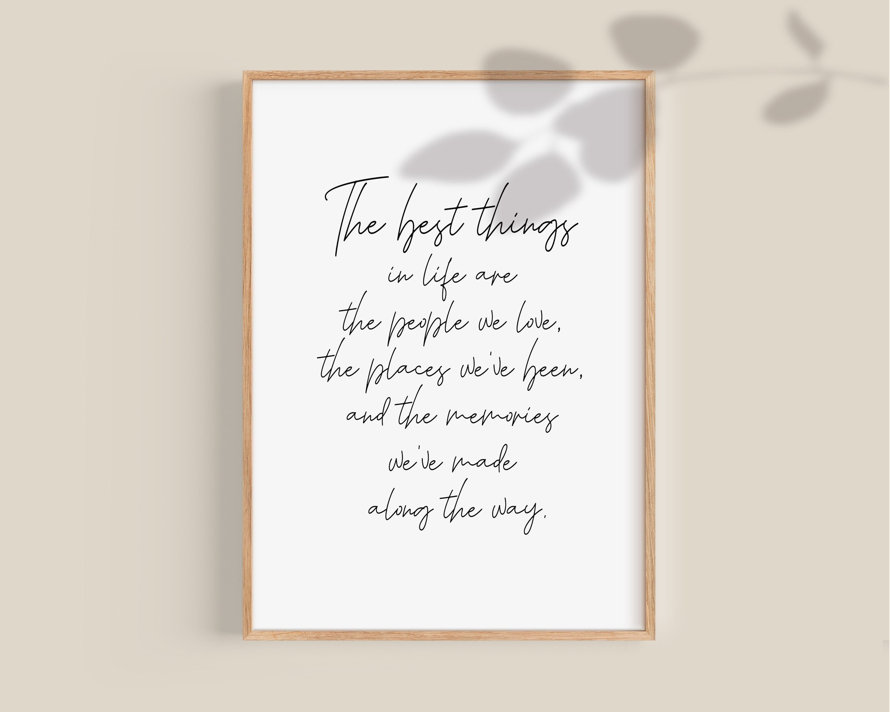Inspirational Quote Print, the Best Things in Life, Motivational Wall ...