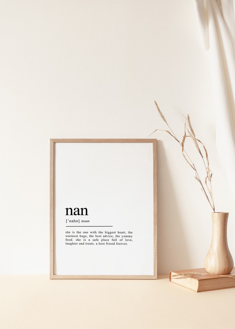 Nan Definition Print, Nan Gift, Nanny Gifts, Grandma Gift, Personalised ...
