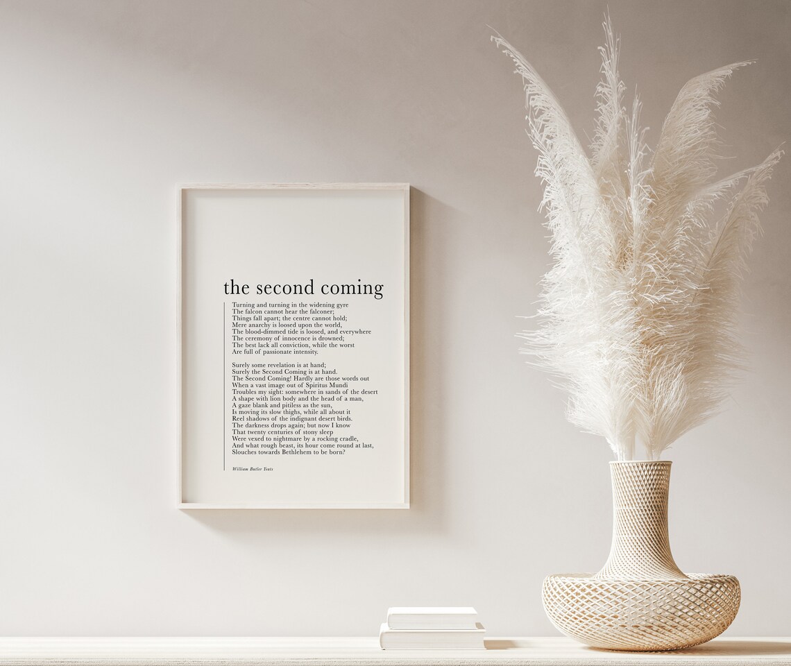 W.B. Yeats Print the Second Coming Poem Yeats Quote Yeats | Etsy