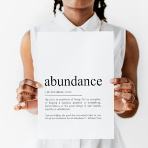 Abundance Definition Print, Manifestation Printables | Manifest ...