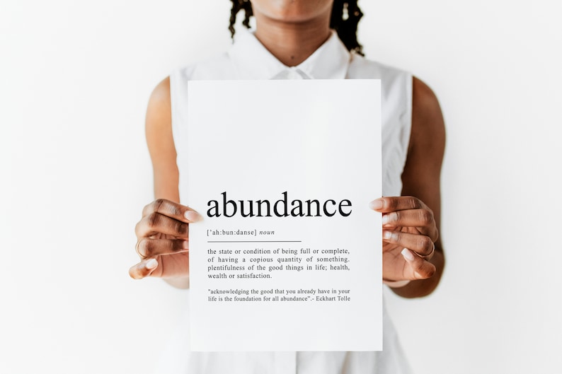 Abundance Definition Print Manifestation Printables - Etsy