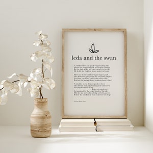 W.B. Yeats Print Leda and the Swan Poem WB Yeats Quote Gift for Teacher ...