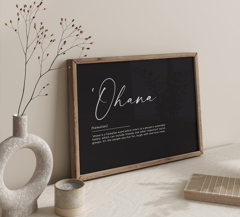 Ohana Means Family Print Ohana Definition Poster Hawaiian - Etsy