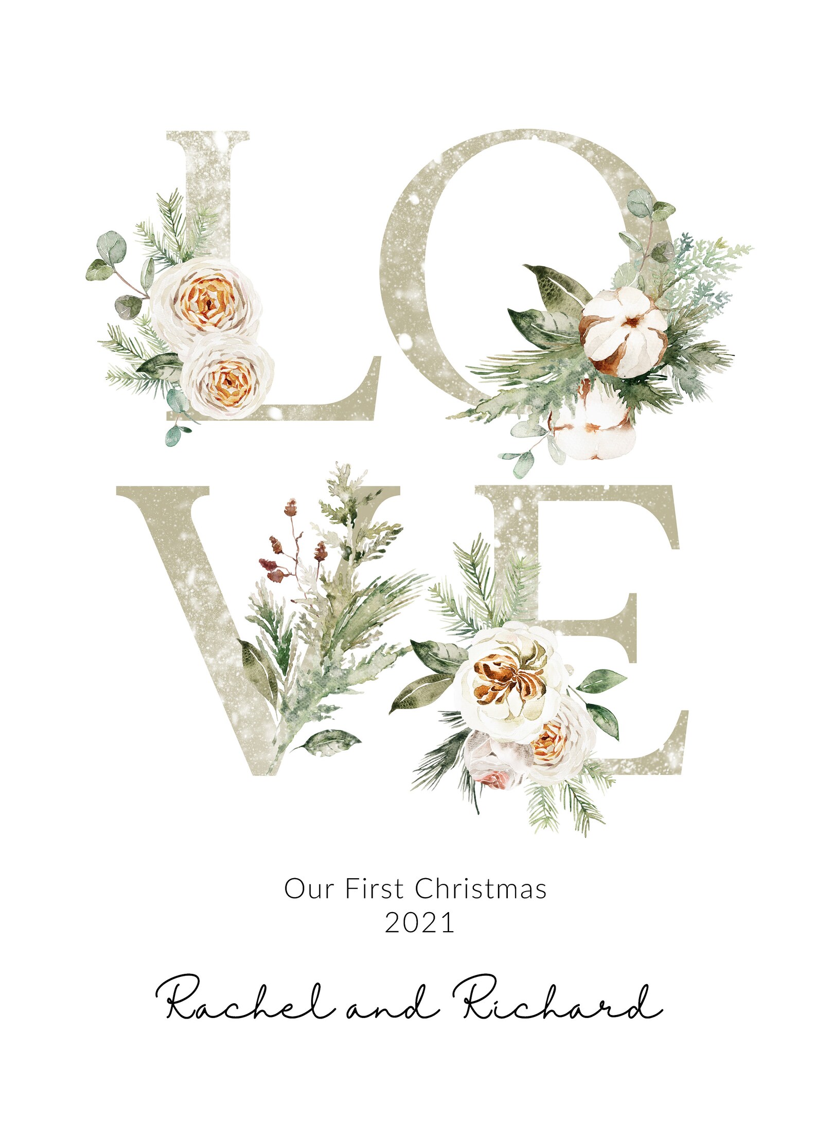 Personalised First Christmas Printable, First Christmas Gift, Holiday ...