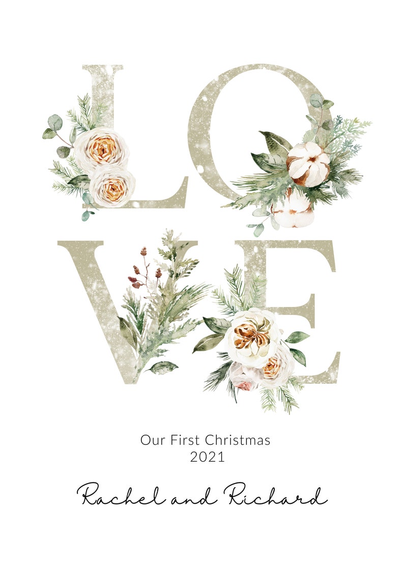 Personalised First Christmas Printable, First Christmas Gift, Holiday ...