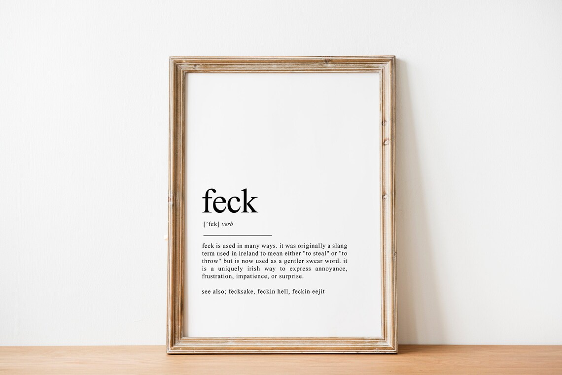 Irish Gifts Feck Definition Print Irish Gift Ireland Gifts - Etsy