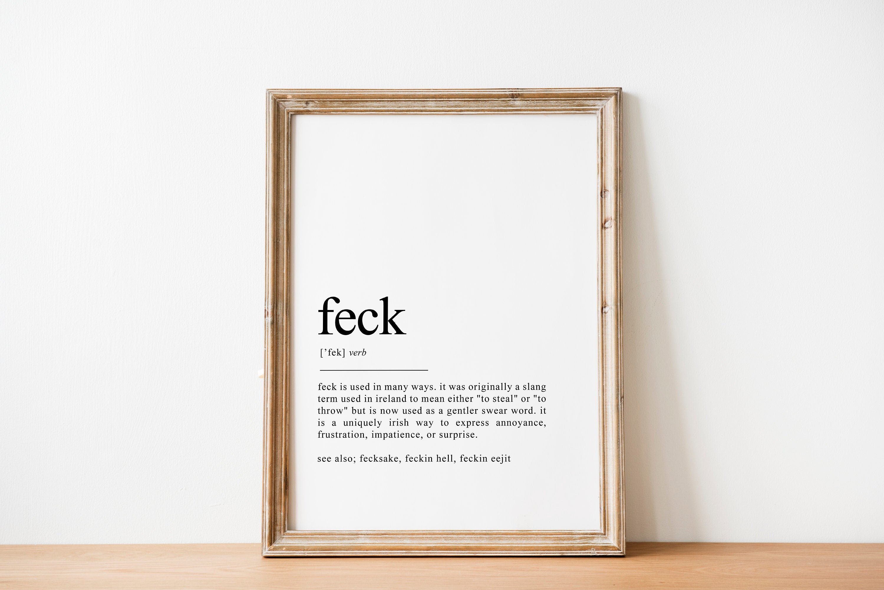 Irish Gifts Feck Definition Print Irish Gift Ireland Gifts | Etsy
