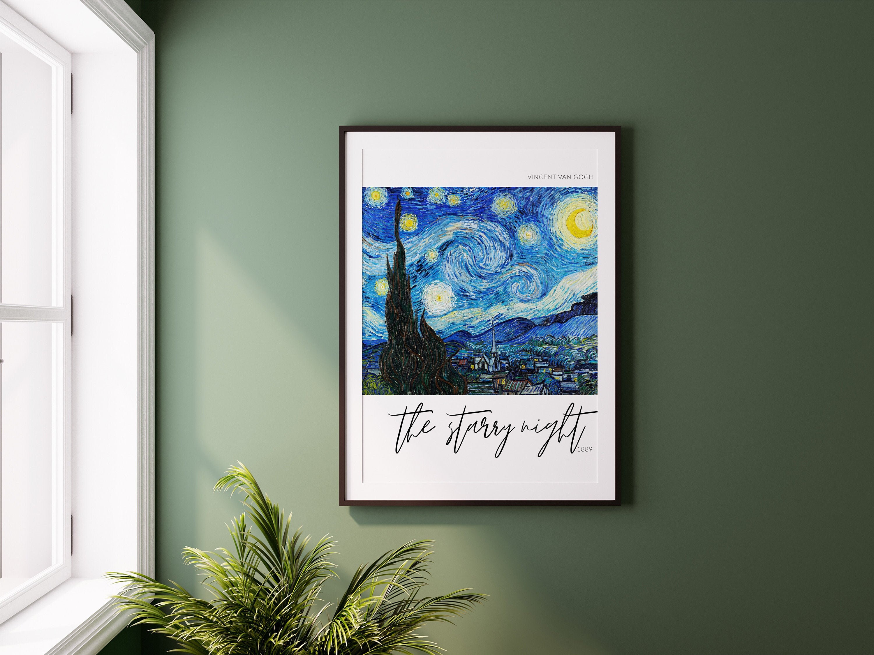Van Gogh Poster The Starry Night Vincent Van Gogh Print Van | Etsy