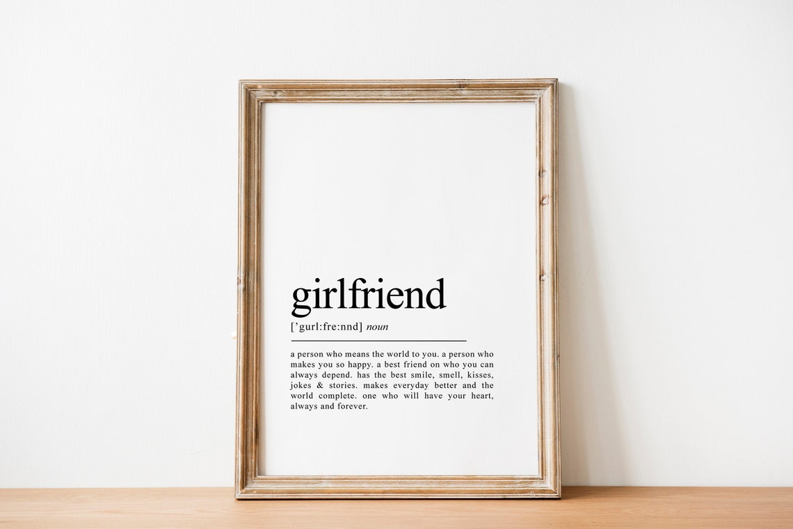 Girlfriend Definition Print Girlfriend Gift Gifts for | Etsy