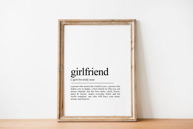 Girlfriend Definition Print Girlfriend Gift Gifts for | Etsy