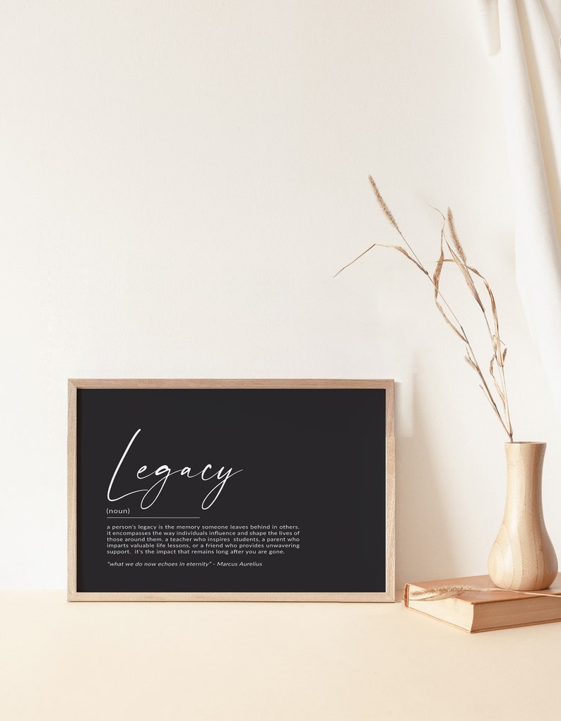 Legacy Definition Poster, Difference Maker Gift for Teacher Coach ...