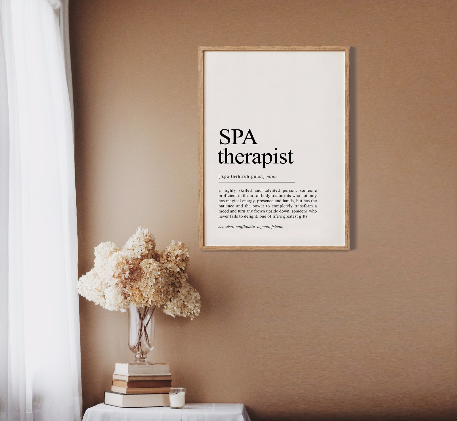 Spa Therapist Definition Print, Spa Therapist Gift, Massage Therapist ...