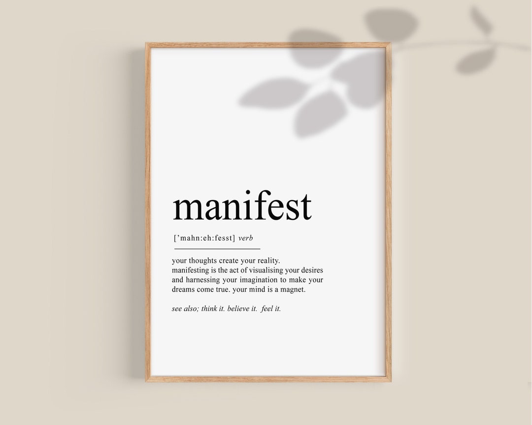 Manifest Definition Print, Manifestation Printables | Spiritual Art ...