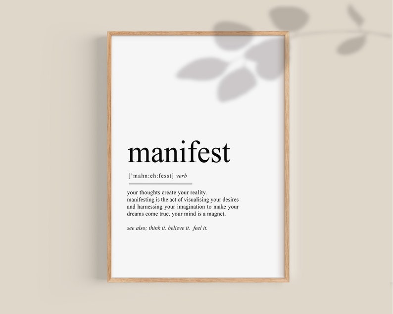 Manifest Definition Print Manifestation Printables - Etsy