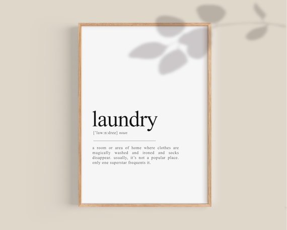 Laundry Definition Dictionary Art Laundry Print Laundry | Etsy