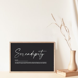 Serendipity Definition Print, Serendipity Sign, Serendipity Print ...