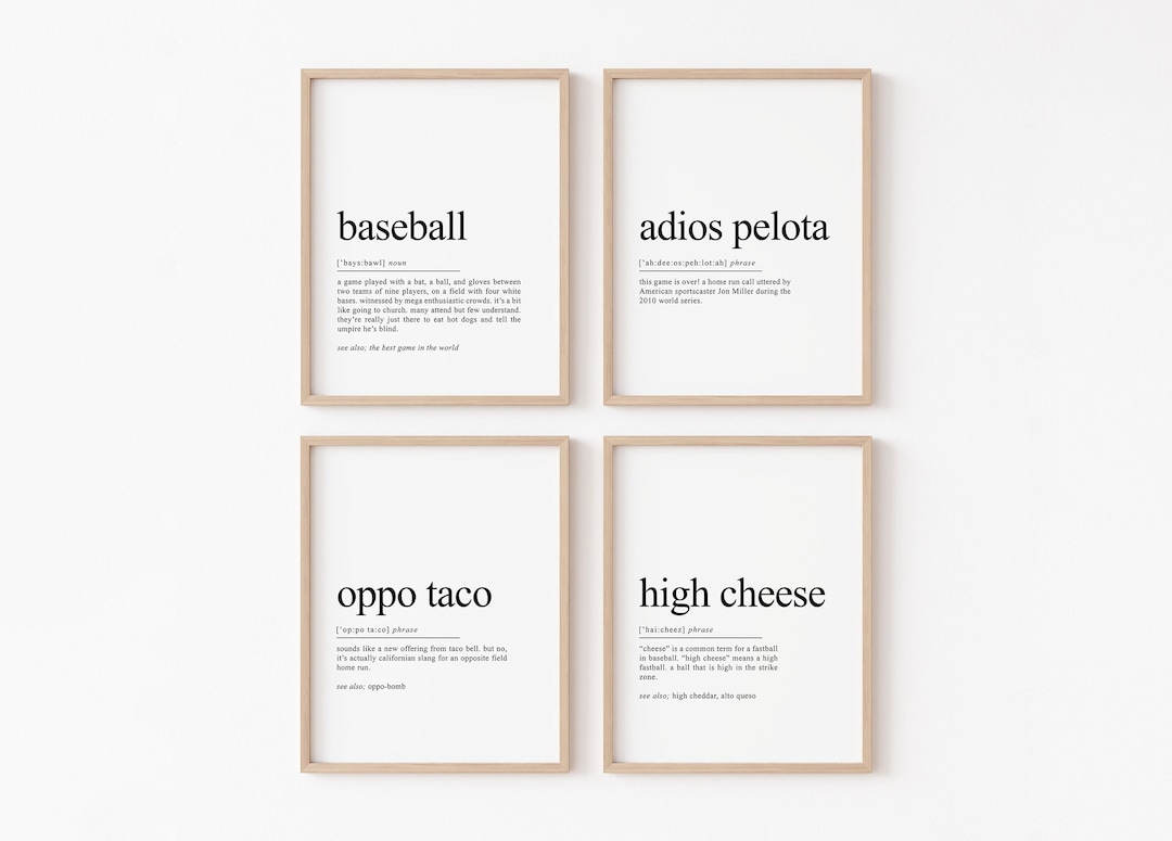 Baseball Room Decor Set of 8 Prints, Baseball Fan Posters for Boys Wall ...