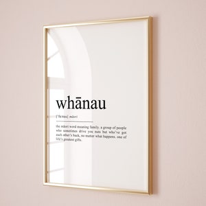 Maori Print, Whanau Definition Print, Whanau Poster, New Zealand Family ...