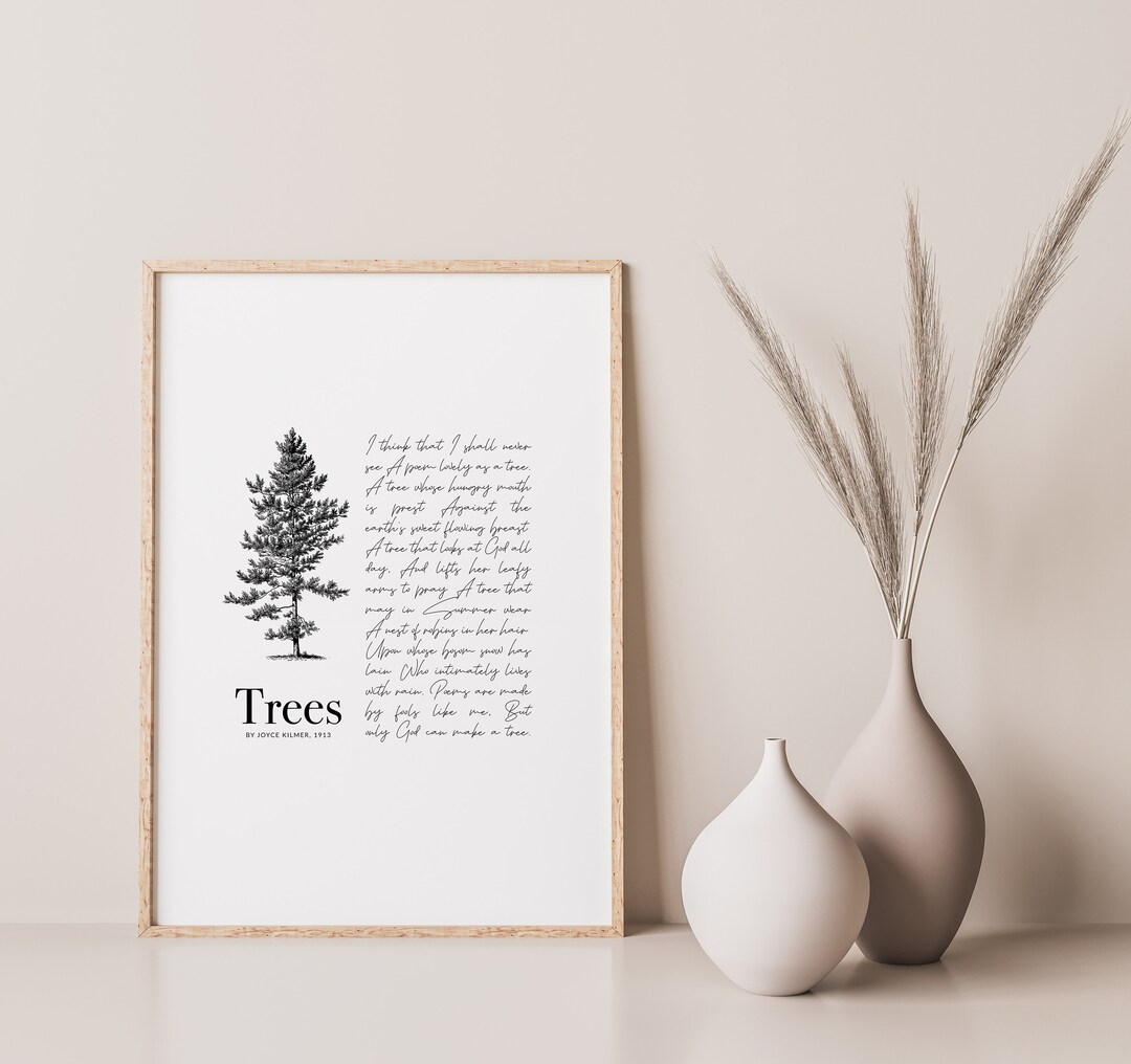Trees Joyce Kilmer Poem, Printable Poem Joyce Kilmer Trees Poem ...