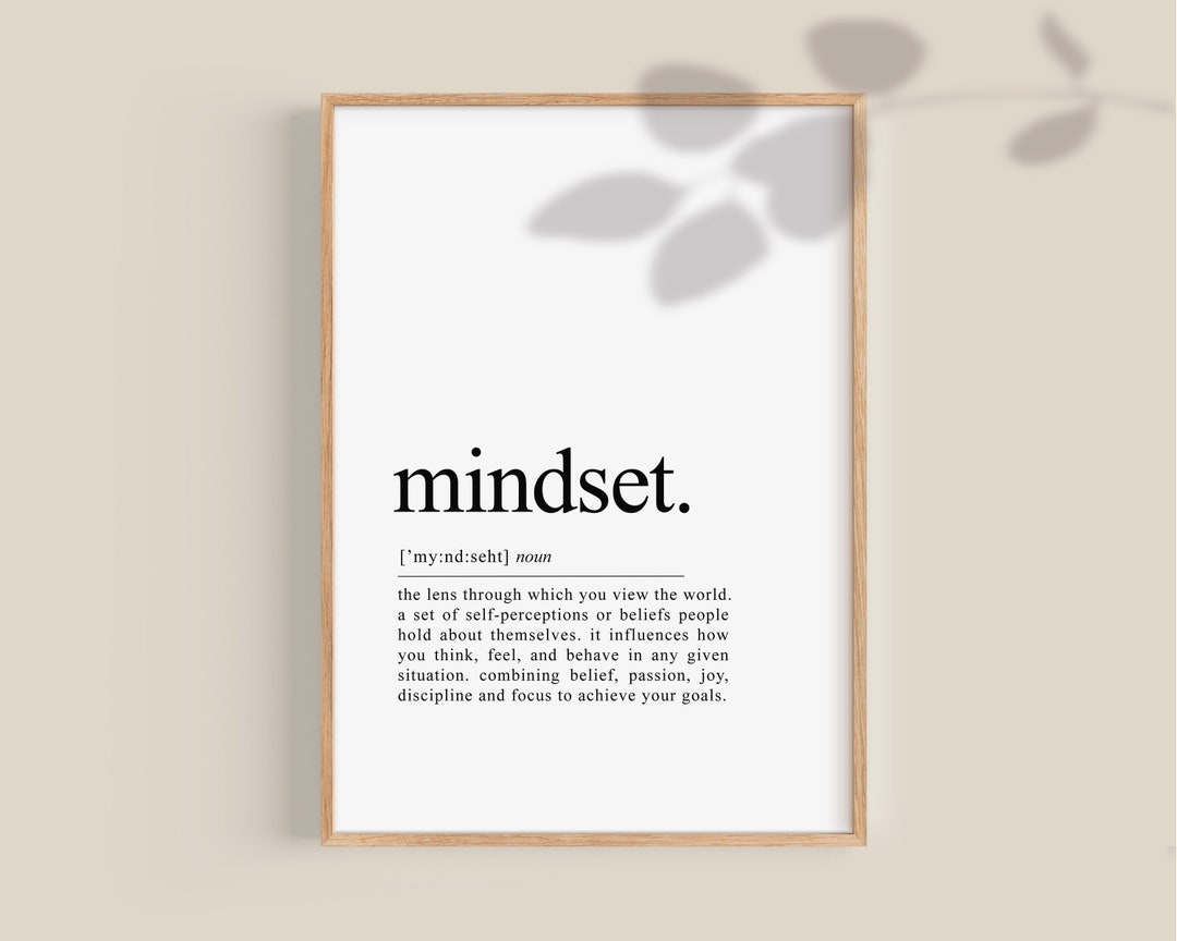 Mindset Definition Prints, Mindset Poster, Mindset is Everything Gift ...