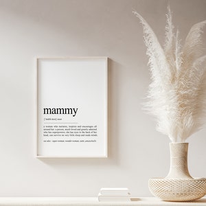 Mammy Definition Print, Irish Mammy Wall Art, Mammy Gift, Gifts for Mom ...
