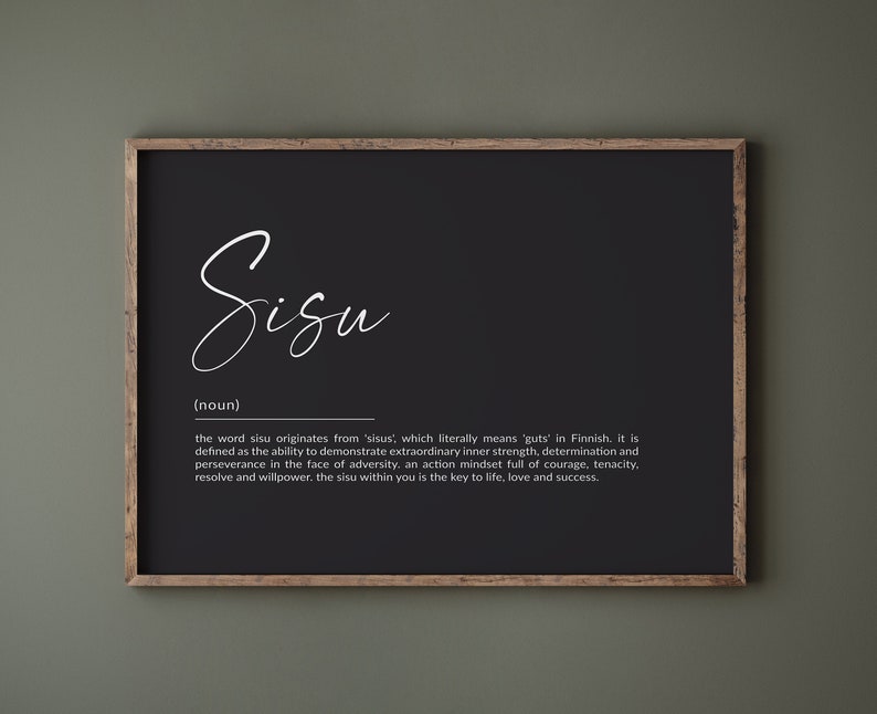 Sisu Definition Print, Sisu Poster, Sisu Wall Art, Finnish Decor ...