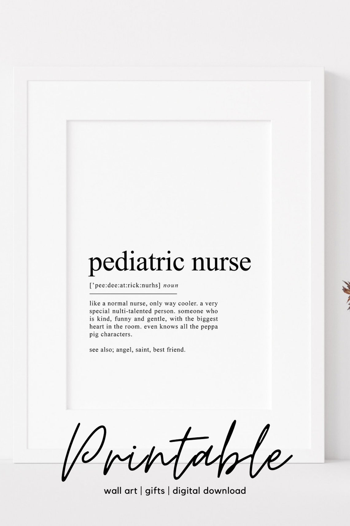 Pediatric Nurse Definition Print Nurse Poster Print Nurse | Etsy