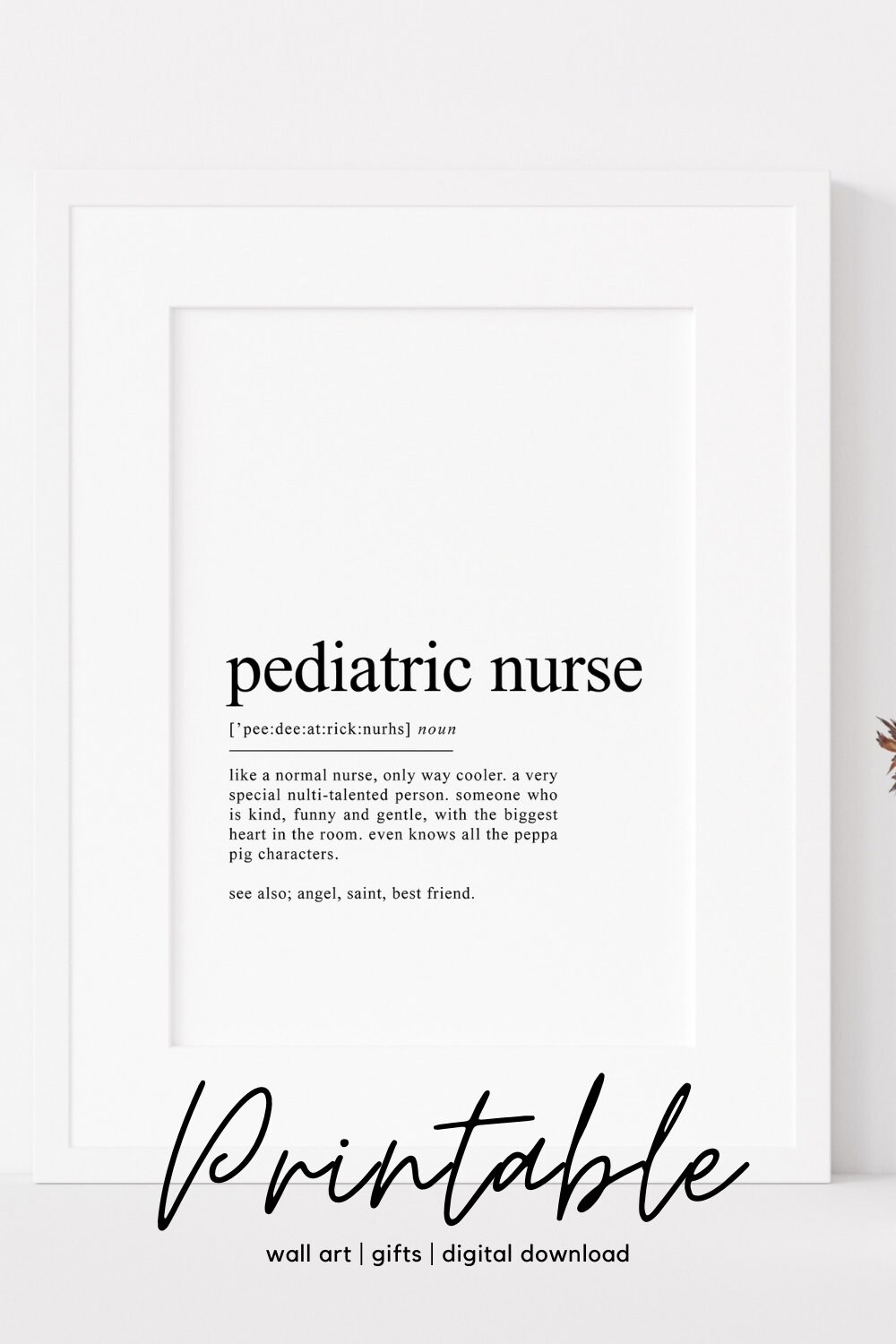 Pediatric Nurse Definition Print Nurse Poster Print Nurse | Etsy