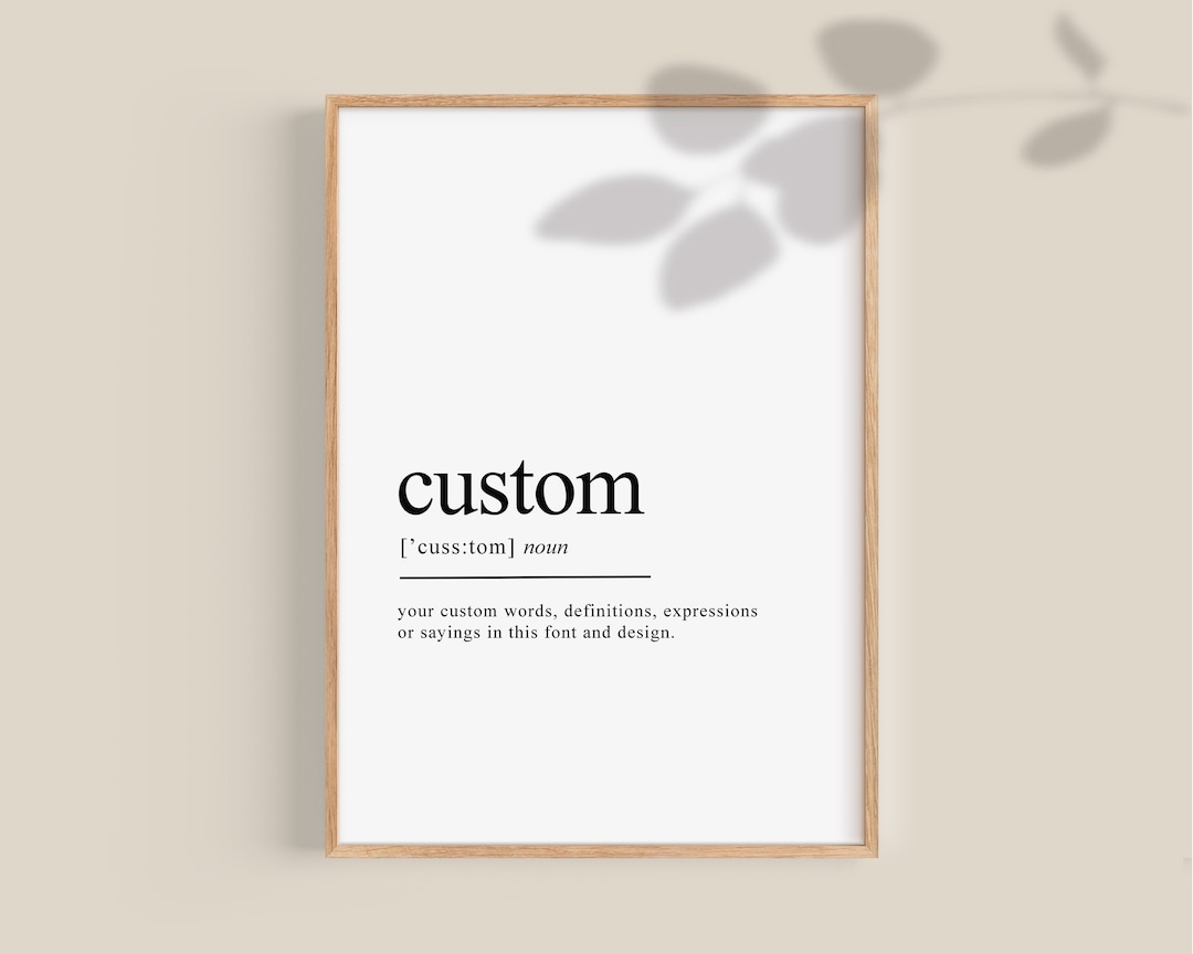 Custom Definition Print Etsy
