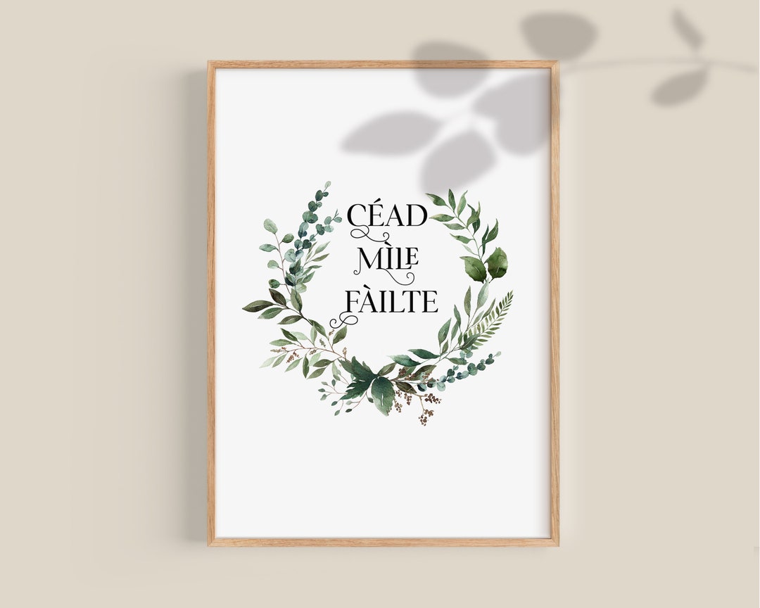 Céad Míle Fáilte Irish Welcome Print St Patricks Day Irish Language ...