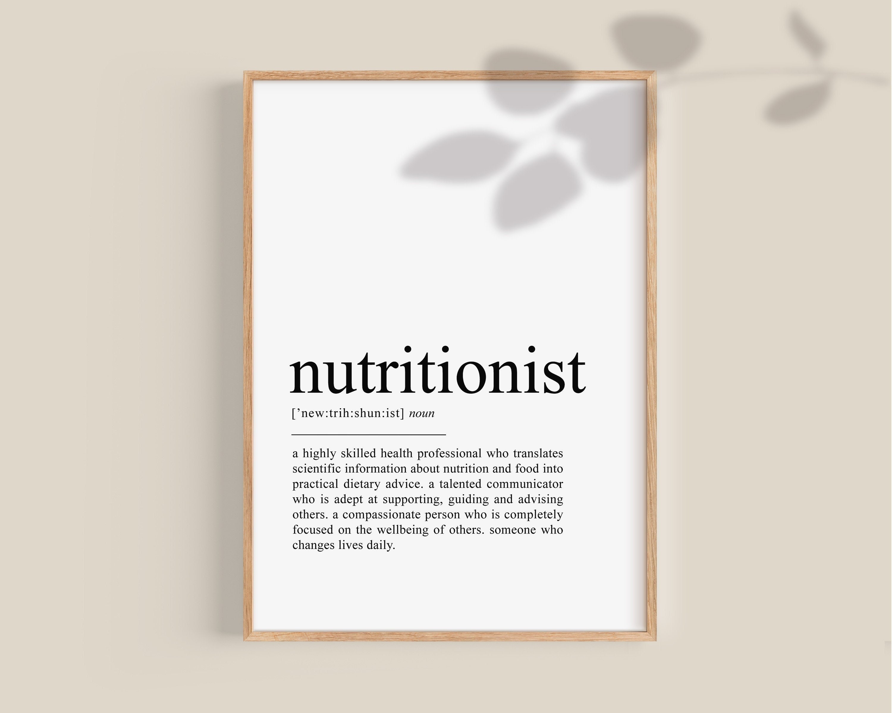 Nutritionist Definition Print, Nutritionist Gift, Dietitian Gift ...