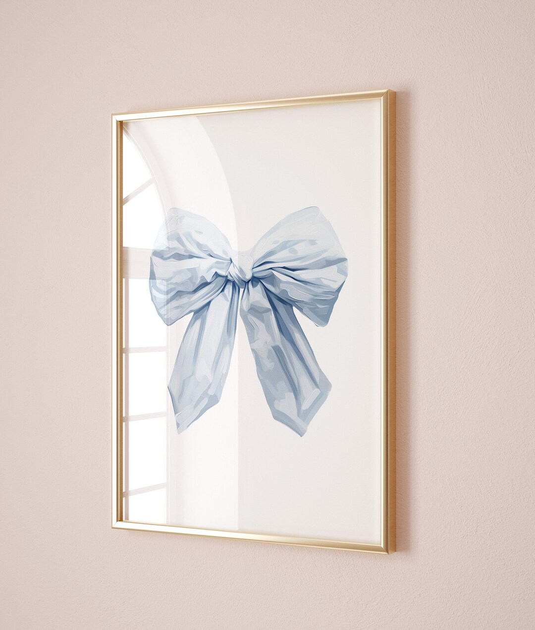 Blue Bow Wall Art Blue Nursery Decor Preppy Coquette Room Decor Girly ...