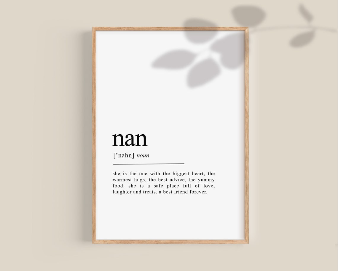 Nan Print Nan Definition Print Nan Gift Gifts for Nan | Etsy