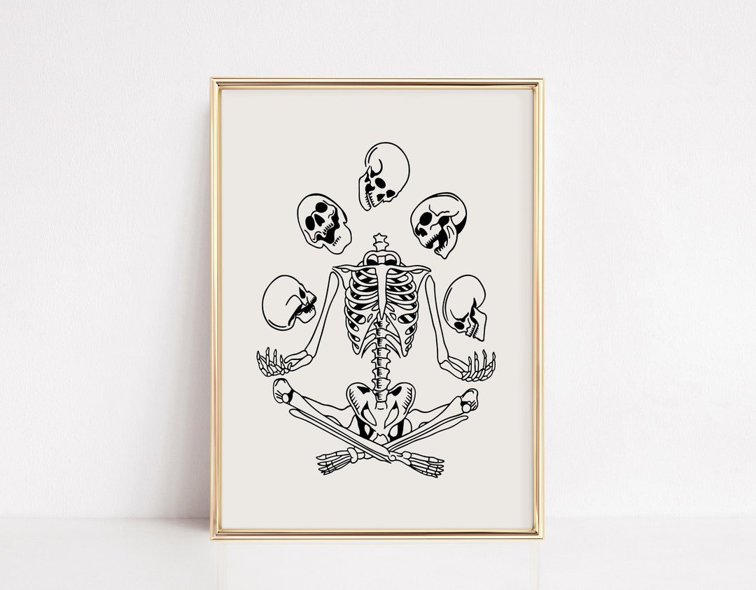 Halloween Print, Funny Skeleton Art, Halloween Wall Art, Halloween ...