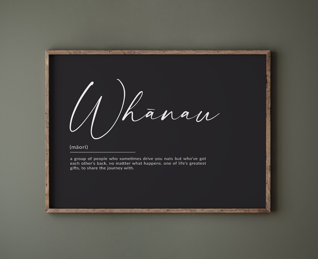 Maori Print, Whanau Definition Print, Whanau Poster, New Zealand Family ...