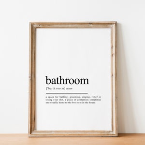 Bathroom Definition Print Loo Definition Print 2 Designs | Etsy
