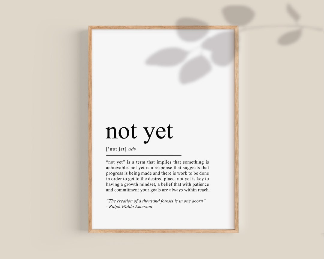 Growth Mindset Classroom Decor, Not yet Definition Print, School Mental ...