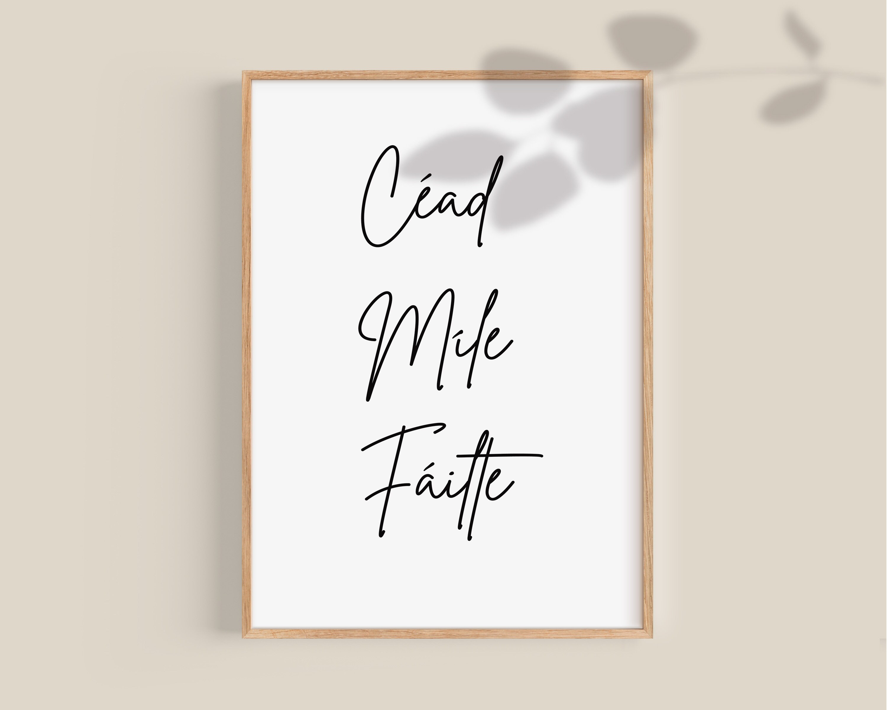 Céad Míle Fáilte Print Céad Míle Fáilte Sign Irish Wall Art | Etsy