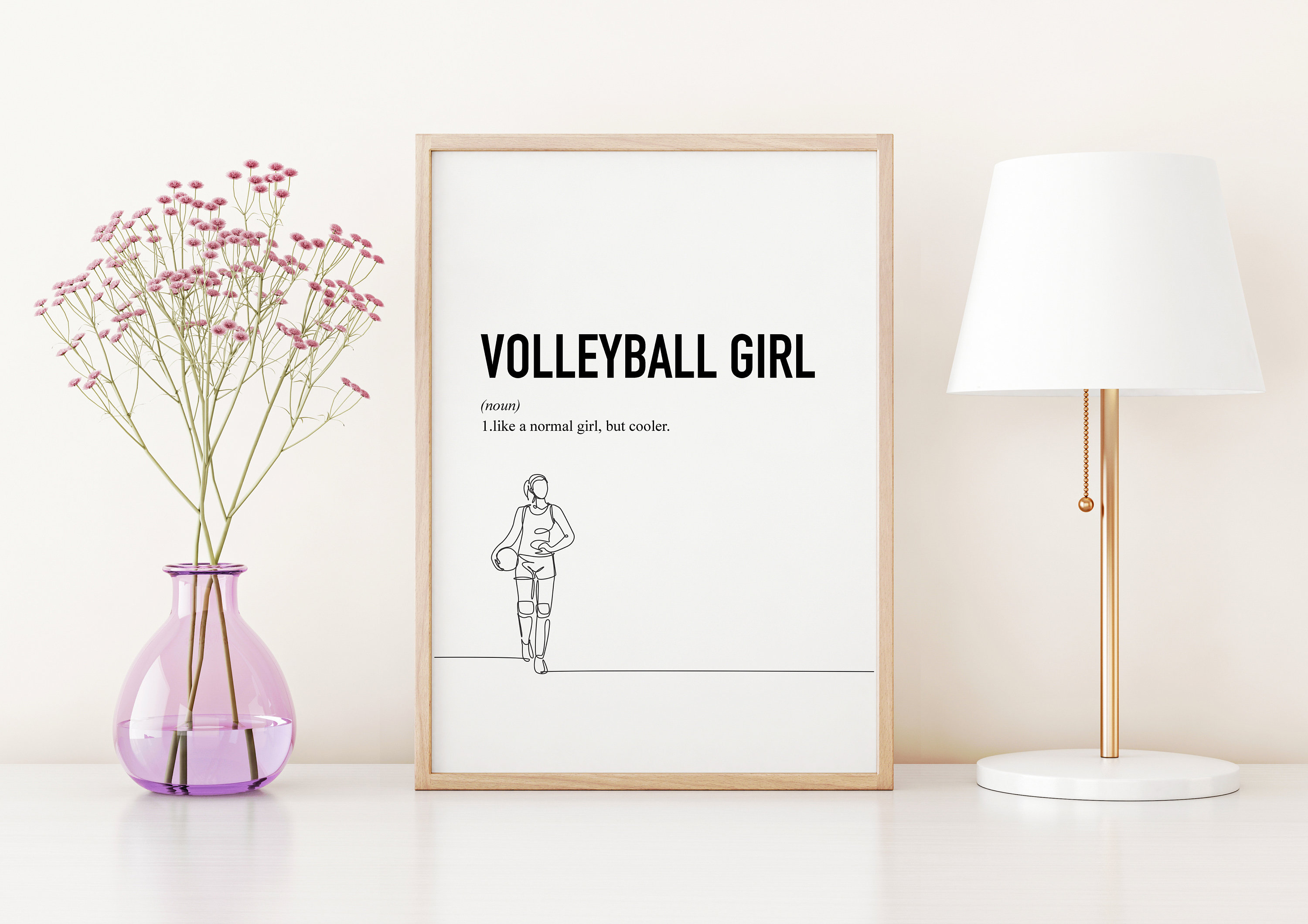 Volleyball Girl Definition Print, Teen Bedroom Decor (digital Download ...