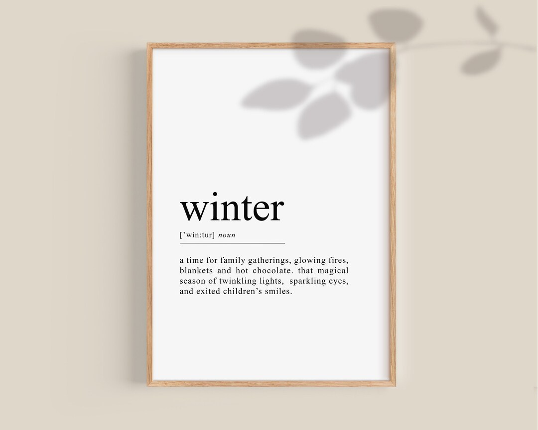Winter Definition Print | Winter Digital Print, Kitchen Art ...